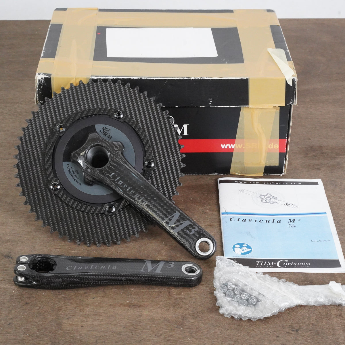 175mm 54T 1x BB30 THM Clavicula M3 SRM Power Meter Carbon Crankset ...